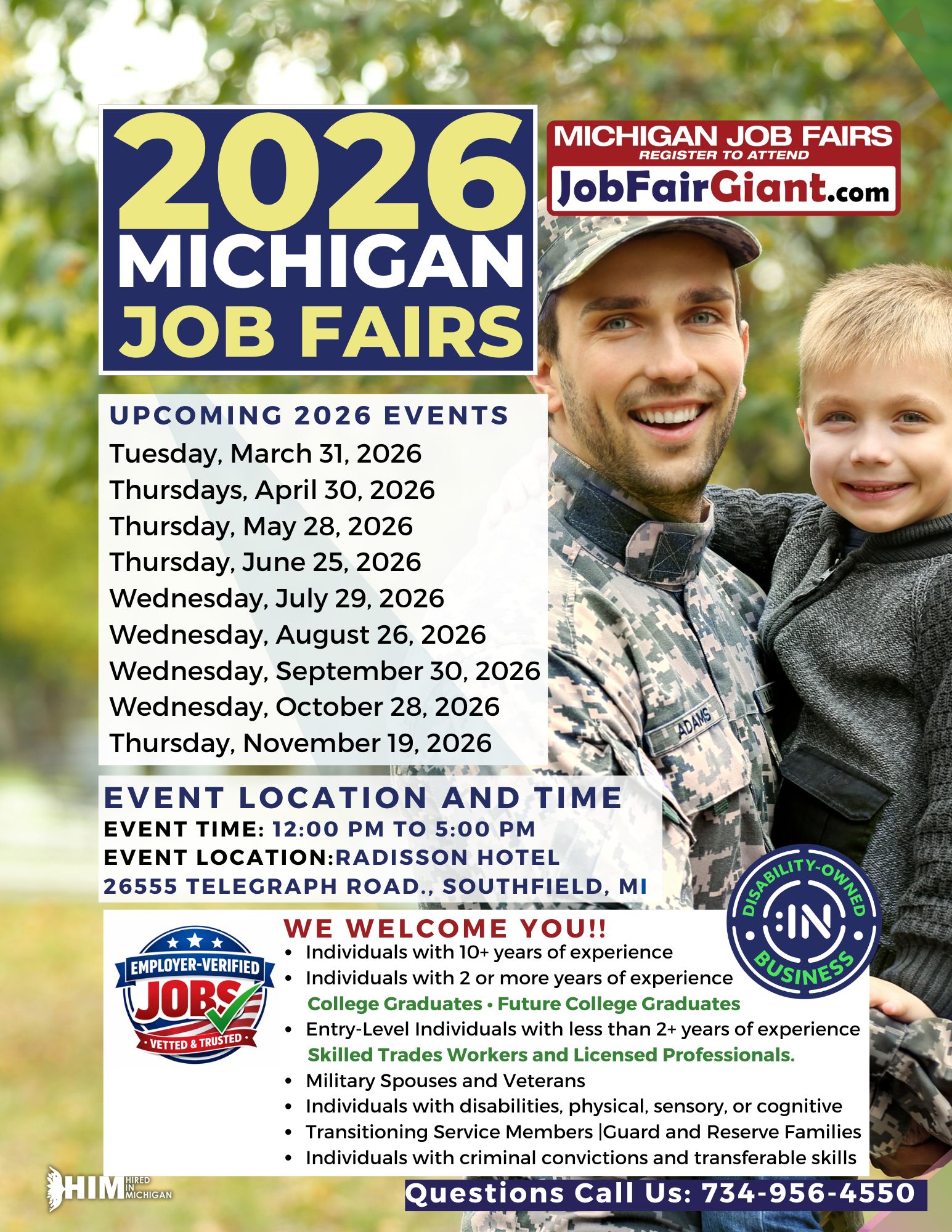 Michigan Job Fairs 2026 | Detroit Military Hiring Events | Detroit